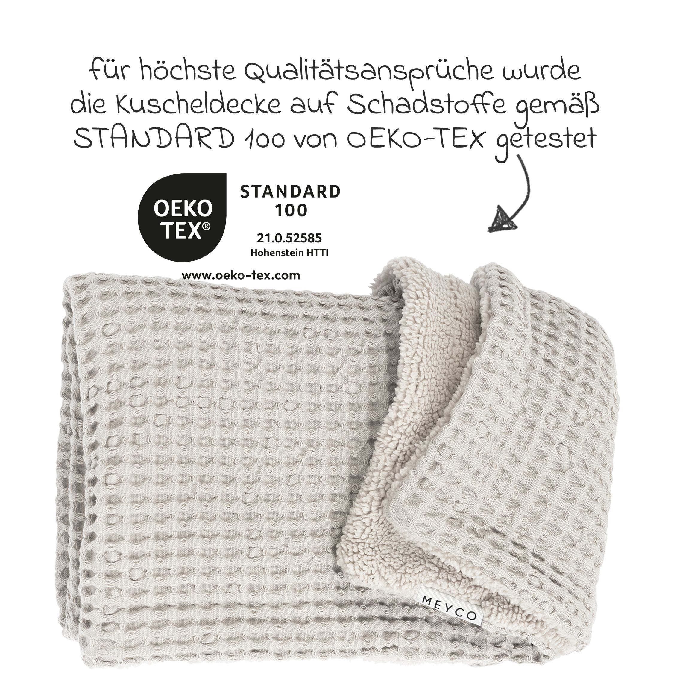 Meyco - Kuscheldecke Teddy 75 x 100 cm - Waffel - Greige - Babyartikel.de